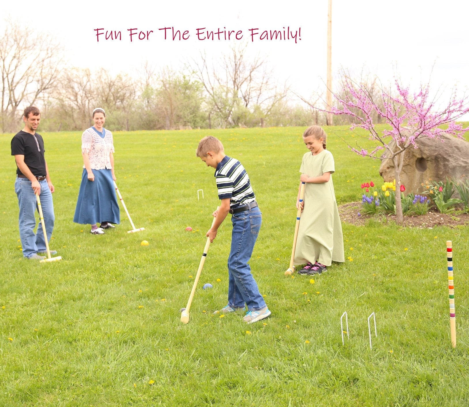 Deluxe 8-Player Croquet Game Set, Wooden Holder or Duffel Carry Bag ...